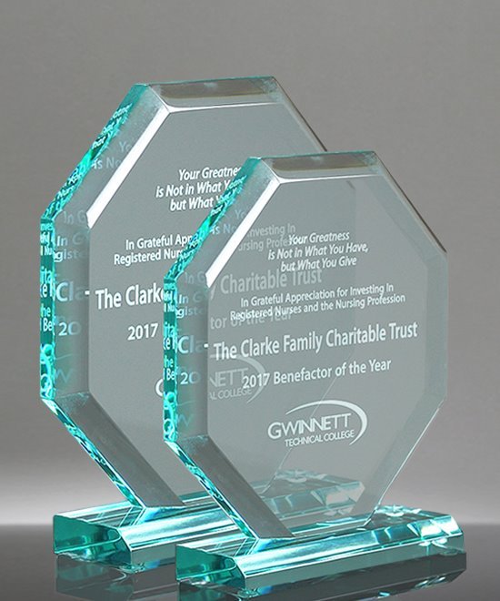 Beveled Jade Acrylic Octagon Award | Edco Awards