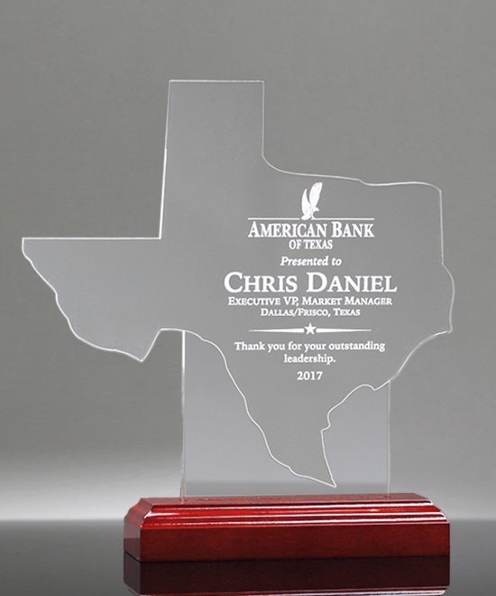 State of Texas Acrylic Award | Edco Awards