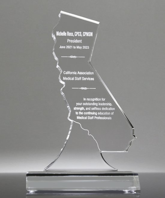 California Acrylic State Shape Trophy | Edco Awards