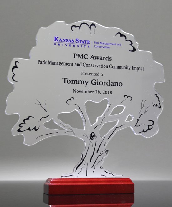 Tree Shaped Acrylic Trophy - Full Color Printing | Edco Awards