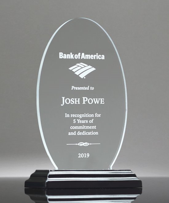 Narrow Oval Acrylic Award | Economy Acrylic | Edco Awards