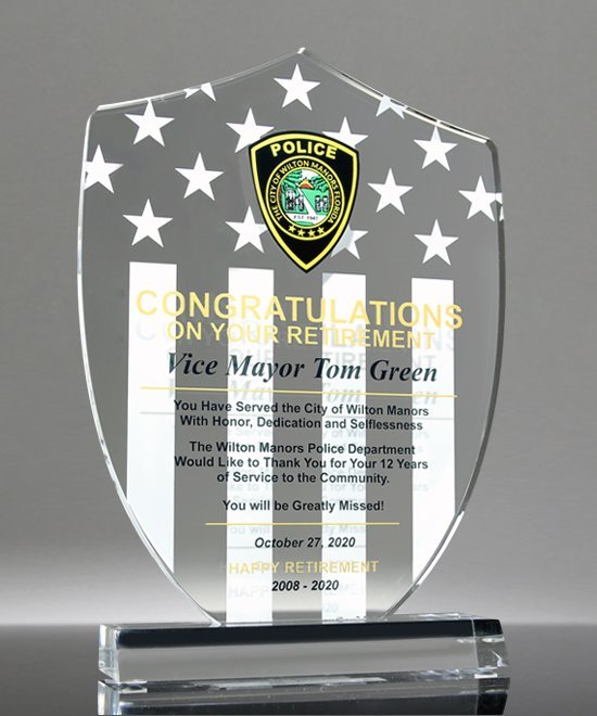 Police Shield Retirement Award | Officer Service | Edco Awards