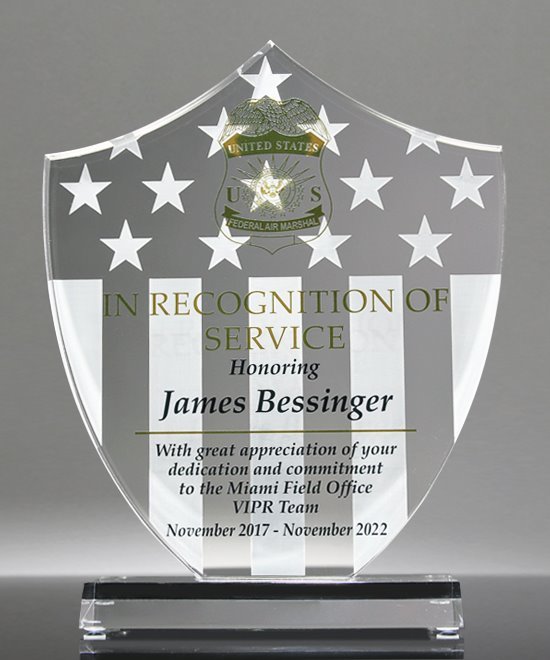Service Recognition Award Shield | Acrylic Badge | Edco Awards