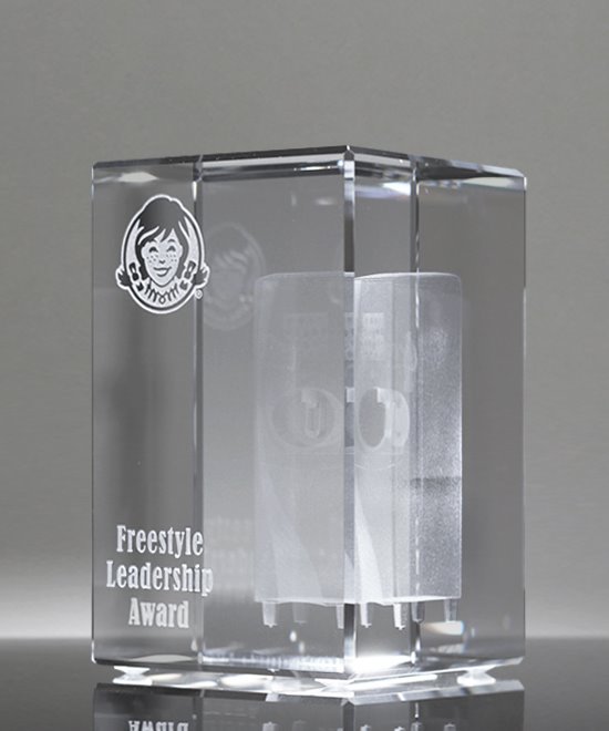 Chapin Custom 3D Etched Crystal Rectangle Award | Edco Awards