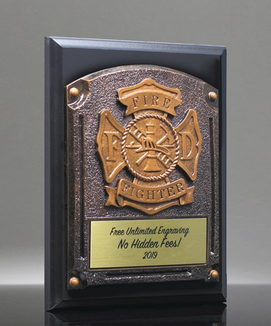 Greystone Firefighter Award Plaque | Edco Awards