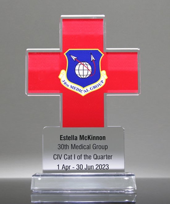 Medical Group Acrylic Cross Trophy | Military Medical Group Award ...