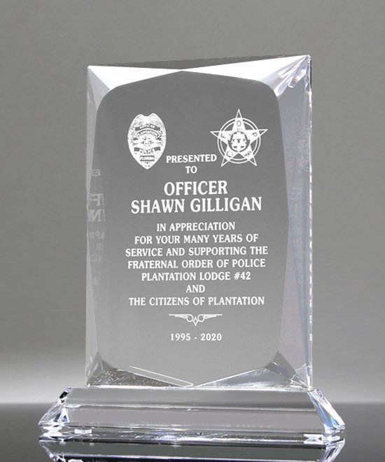 Police Officer Appreciation Crystal Plaque | Edco Awards