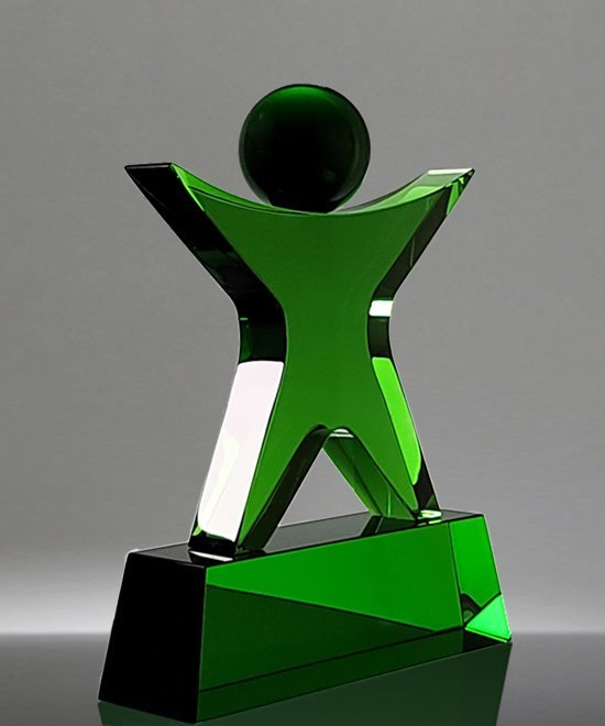 Custom Green Crystal Starman Trophy | Edco Awards
