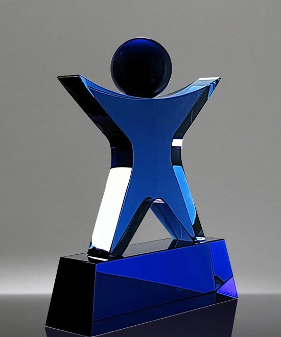 Custom Blue Crystal Starman Trophy | Edco Awards