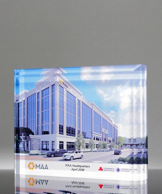 Beveled Acrylic Rectangle Award - Full Color Imprint | Edco Awards