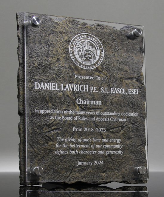 Stone with Acrylic Award Plaque FAP3810 | Edco Awards