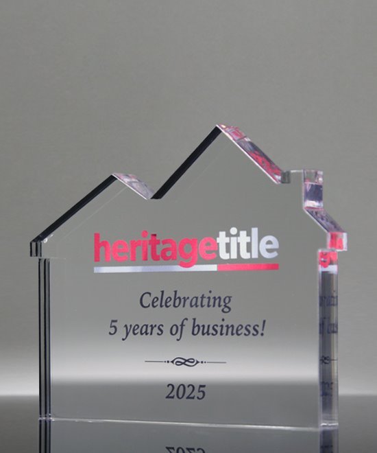 Multi-House Shape Acrylic Paperweight - Full Color Printed | Edco Awards