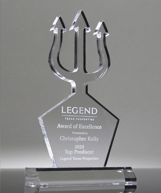 Acrylic Trident Award | Trident of Poseidon Award | Edco Awards