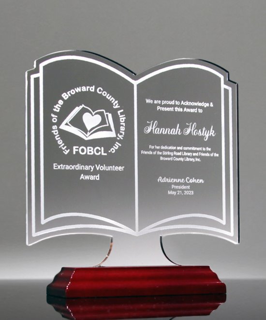 Acrylic Book Trophy | Edco Awards