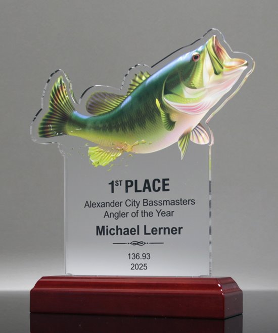 Bass Fishing Acrylic Trophy | Edco Awards