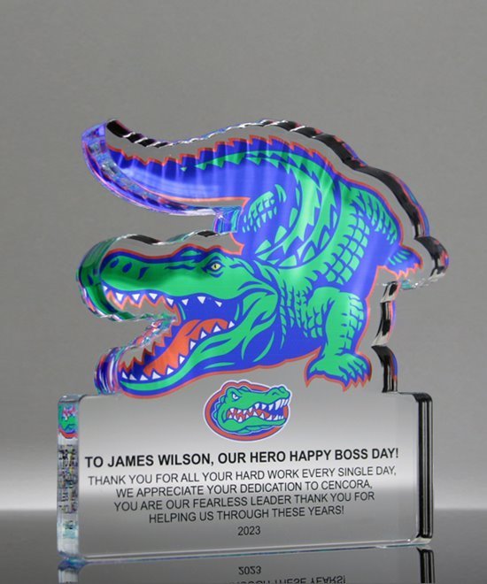 Acrylic Alligator Trophy | Gator Award | Edco Awards