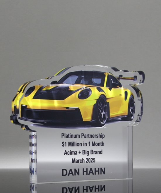 Acrylic Supercar Trophy - Porsche 911 GT3 RS | Edco Awards