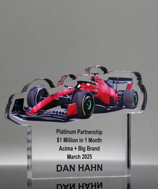 Acrylic F1 Race Car Trophy