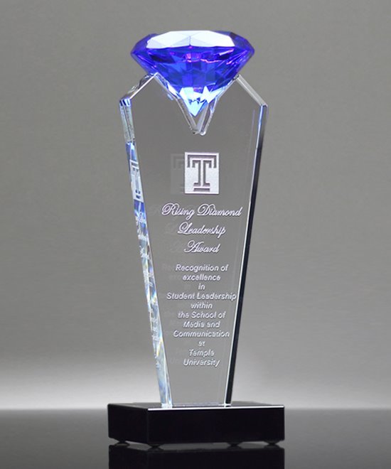 Blue Diamond Crystal Award - Medium Size