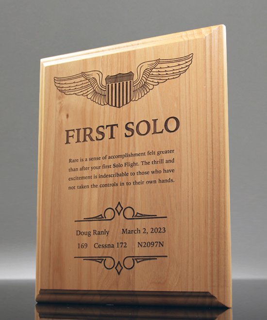 First Solo Flight Award Plaque | Edco Awards