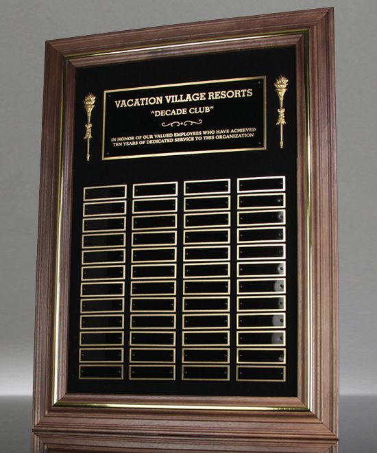 American Walnut Frame Perpetual Plaque | Edco Awards