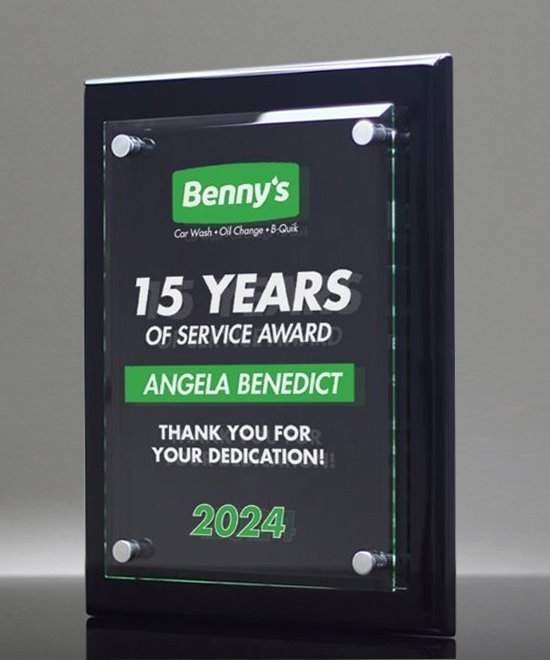 Black Piano Floating Glass Plaque | FPG2810, FPG2912 | Edco Awards