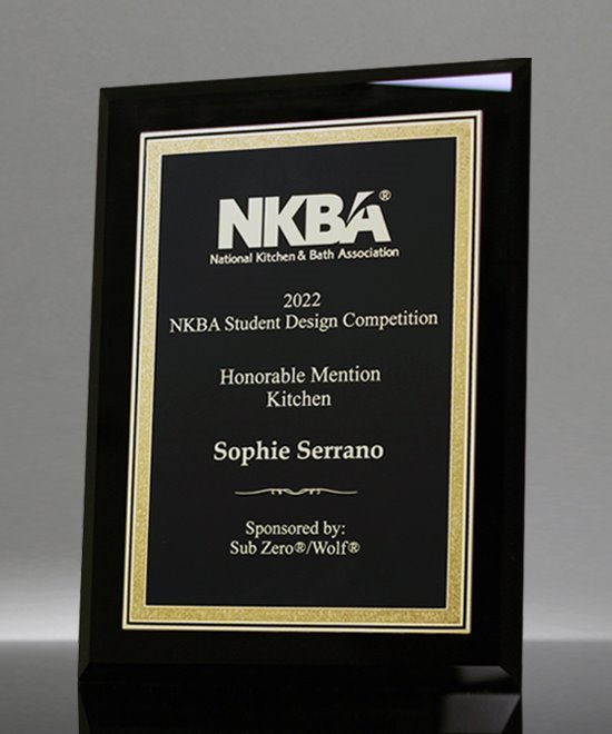 Tuxedo Glass Plaque - Gold Engraving | Edco Awards