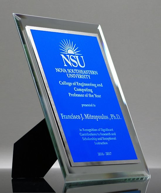 Clear Mirror Glass Plaque 7"x9" | Edco Awards