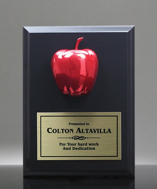 Red Apple Plaque | Edco Awards