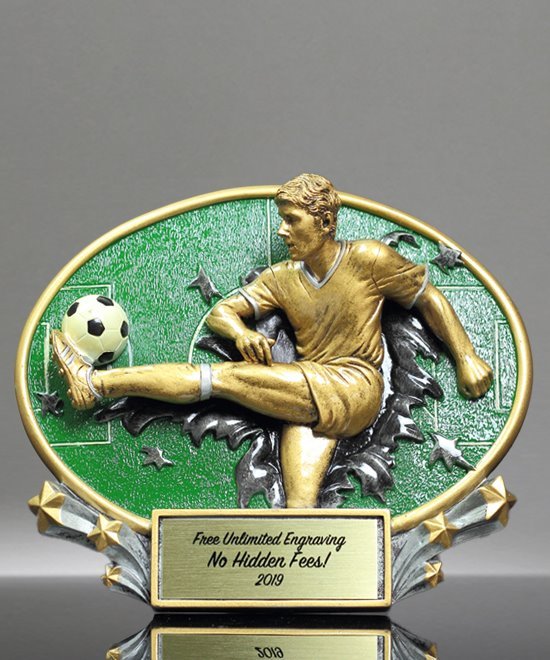 3D Xplosion Soccer Resin Trophy - Male | Edco Awards