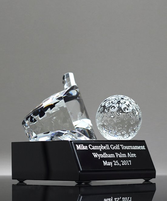 Crystal Golf Ball & Driver Trophy | CRY305 | Edco Awards