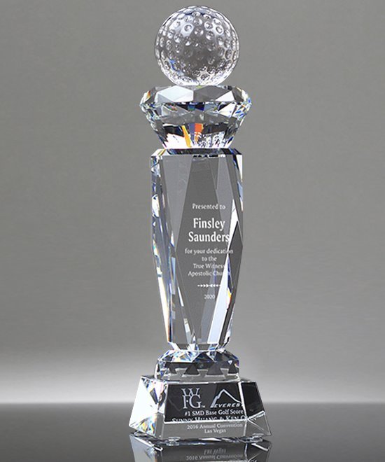 Ultimate Crystal Golf Tower Trophy CRY43 | Edco Awards