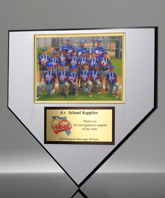 Baseball Home Plate Photo Plaque | Edco Awards