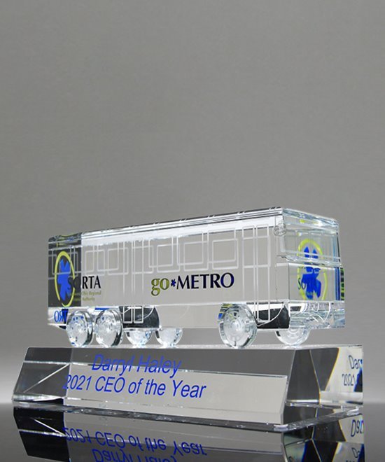 Crystal Bus Award | Bus Shaped Trophy | Edco Awards