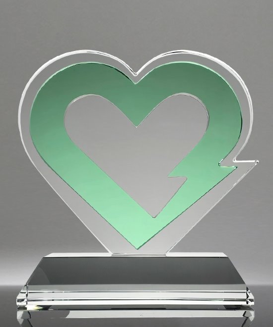 Custom Crystal Lightning Bolt Heart Award | Edco Awards