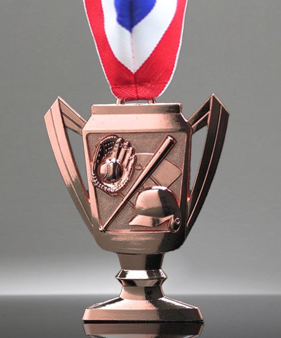 Baseball Trophy Cup Medal - Bronze | Edco Awards