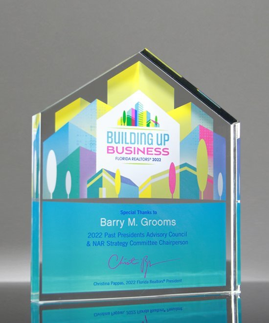 Community Business Acrylic Trophy | Acrylic House Award | Edco Awards