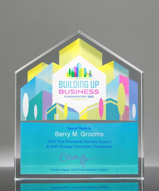 Community Business Acrylic Trophy | Acrylic House Award | Edco Awards