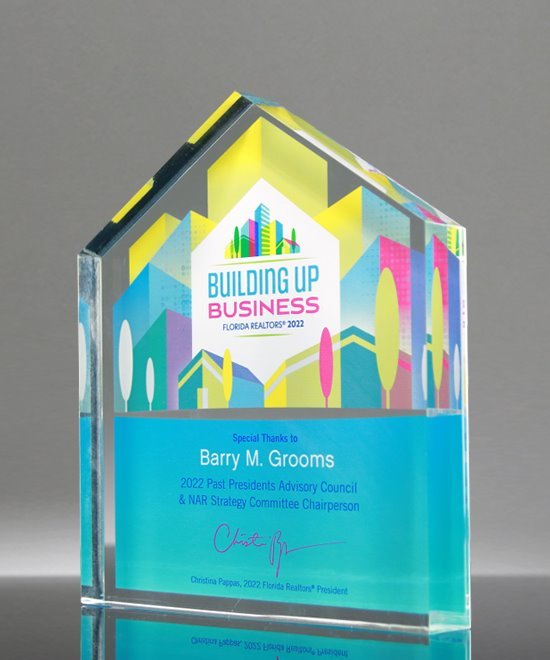 Community Business Acrylic Trophy | Acrylic House Award | Edco Awards