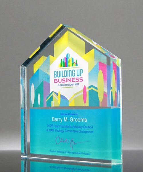 Community Business Acrylic Trophy | Acrylic House Award | Edco Awards