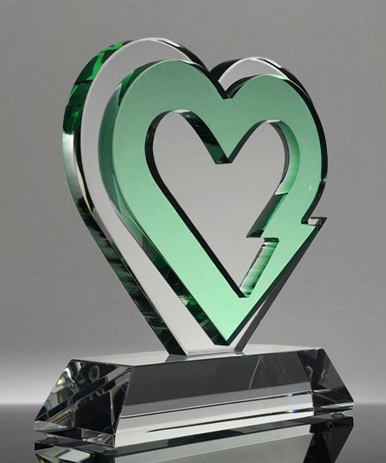Custom Crystal Lightning Bolt Heart Award | Edco Awards