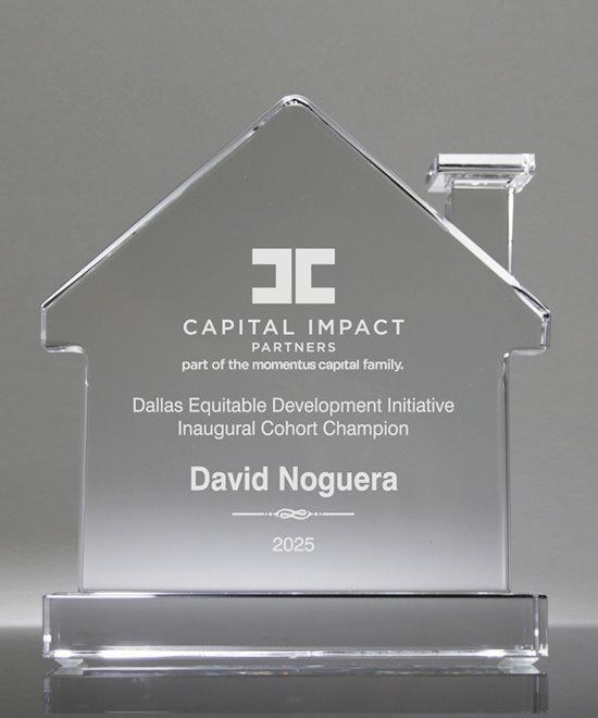 Clear Crystal House Award on Base | Edco Awards