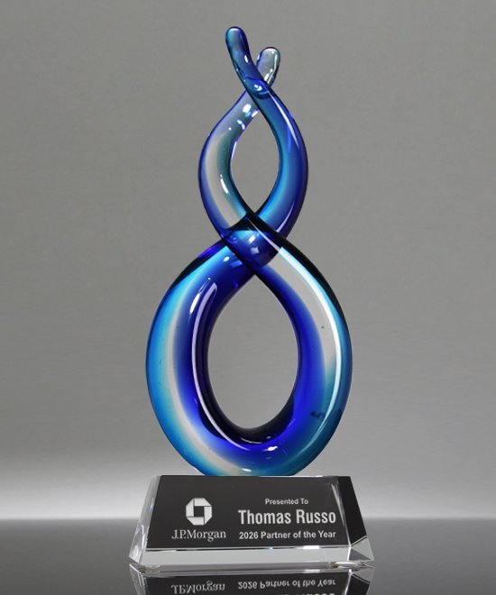Sapphire Helix Art Glass Award | edco.com | Edco Awards