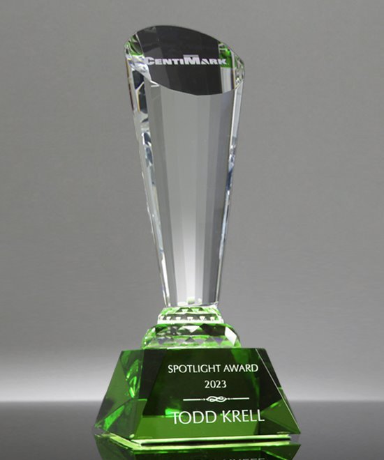 Emerald Green Crystal Spotlight Award