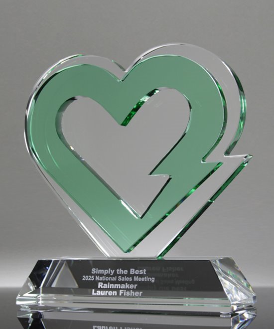 Custom Crystal Lightning Bolt Heart Award | Edco Awards
