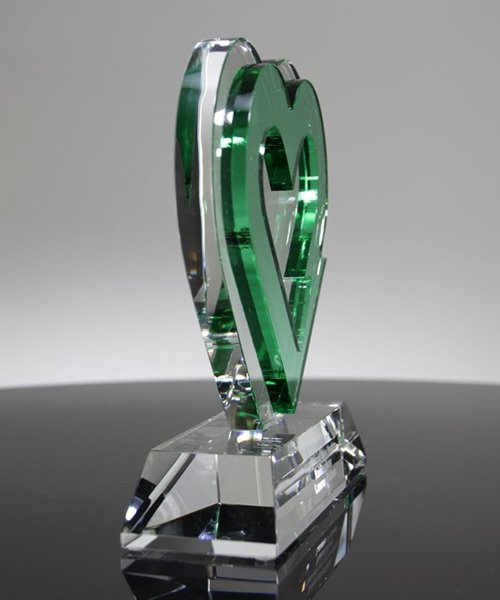 Custom Crystal Lightning Bolt Heart Award | Edco Awards