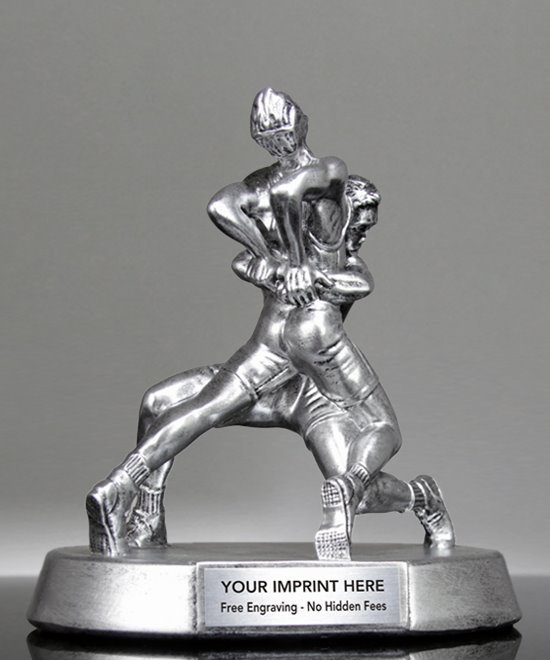 Wrestling Bear Hug Silver Trophy | Edco Awards