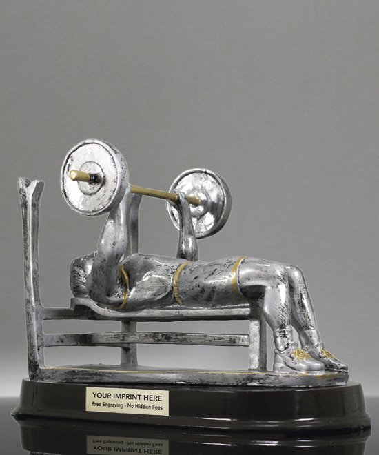 Weightlifting Bench Press Trophy RX461SG | Fitness Award | Edco Awards