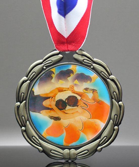 Wrestling Epoxy Domed Medal | Edco Awards