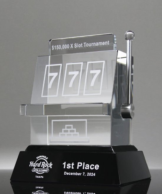 Casino Slot Machine Crystal Award | Jackpot Trophy | Edco Awards